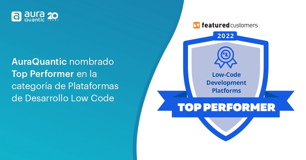 AuraQuantic Top Performer en Plataformas Desarrollo Low Code